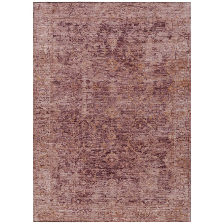 Bungalow Rose Machine Washable Indoor/Outdoor Xhevrie Merlot Rug | Wayfair